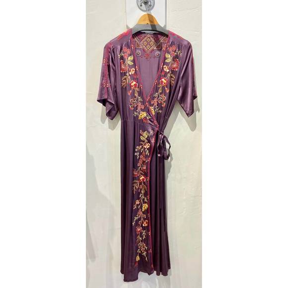 Johnny Was | Dresses | New Johnny Was Lilith Wrap Dress In Deep Plum ...